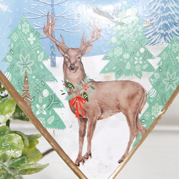 Stag Heart Christmas Tree Decoration – red berry apple